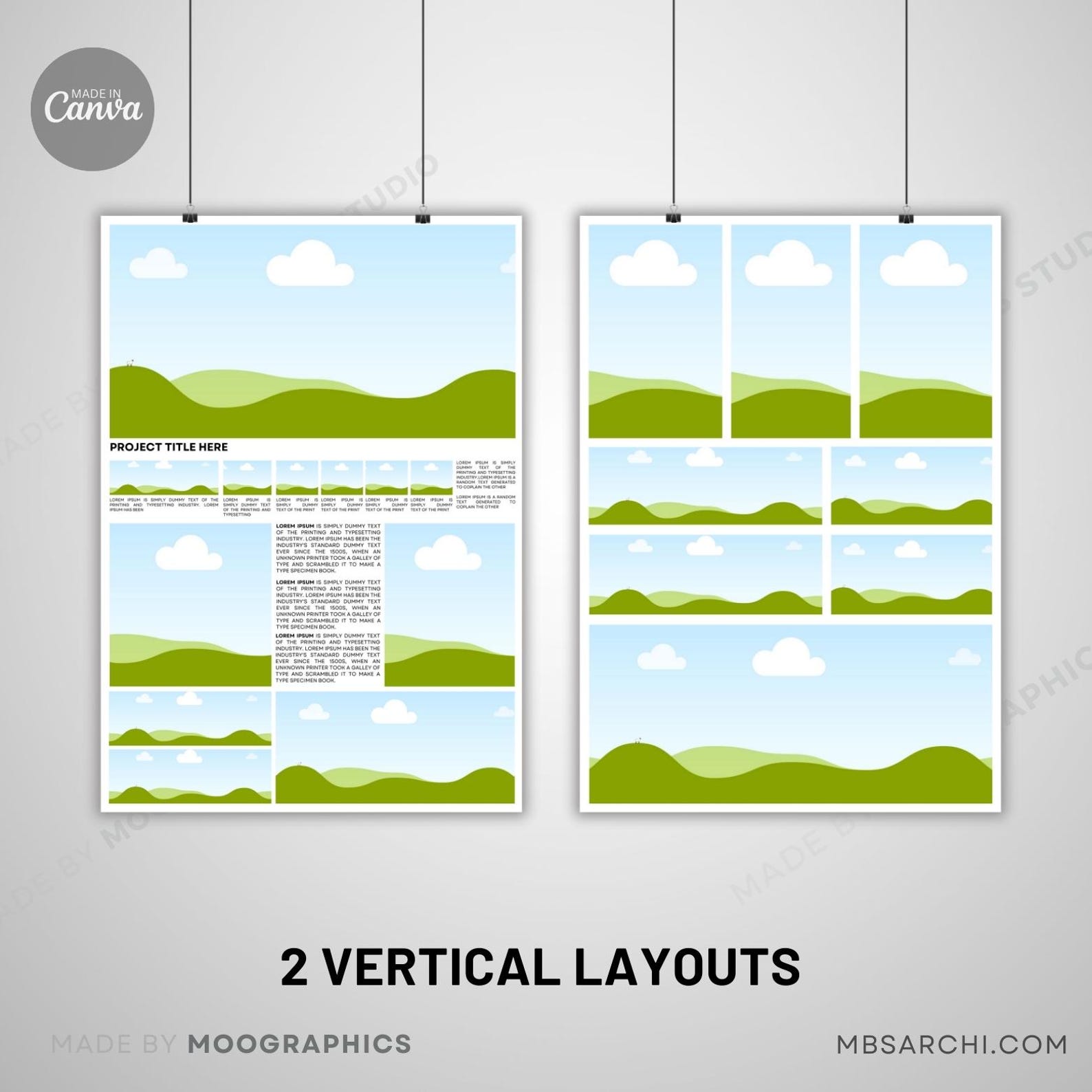 A1 Architecture Presentation Board Templates: Canva Layouts (digital ...