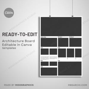 Architecture Presentation Board Template: Editable A1 Canva Layout ...