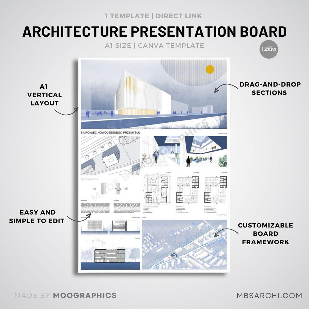Architecture Presentation Board Template A1 Canva Layout Architecture Portfolio Design