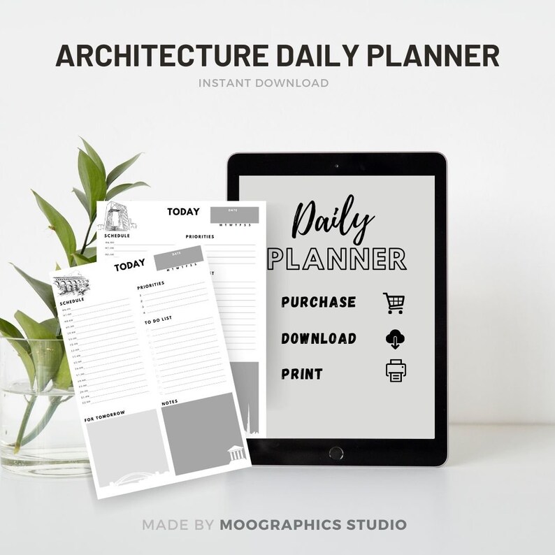 Daily Planner Printable, Undated Daily to Do List Architect ...