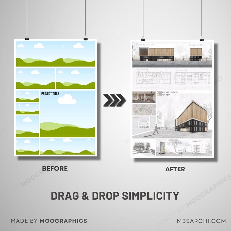 Architecture Presentation Board Template | A1 Canva Layout | Editable ...