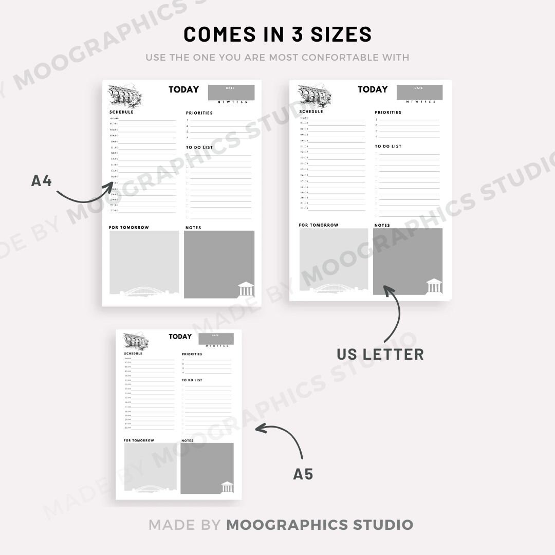 Daily Planner Printable, Undated Daily to Do List Architect ...