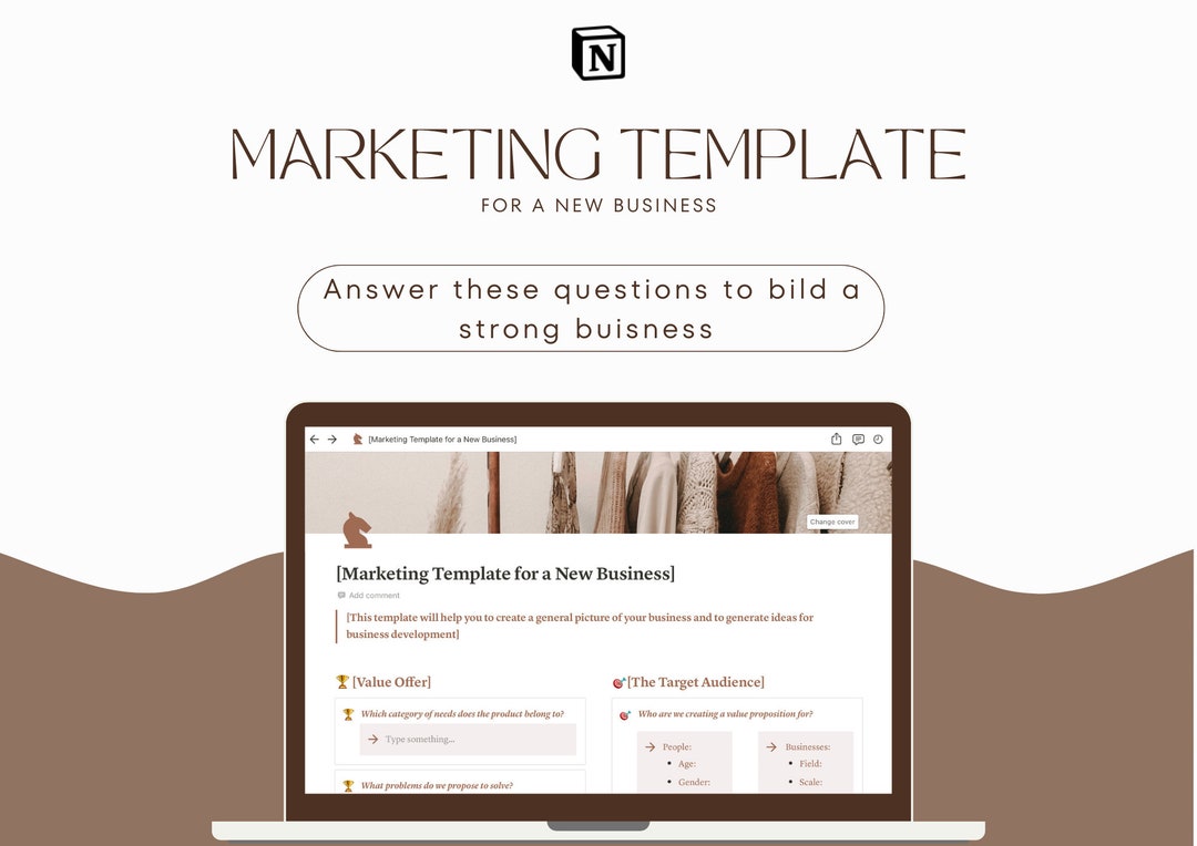 Notion Marketing Template for a New Business, Easy Framework, Notion ...