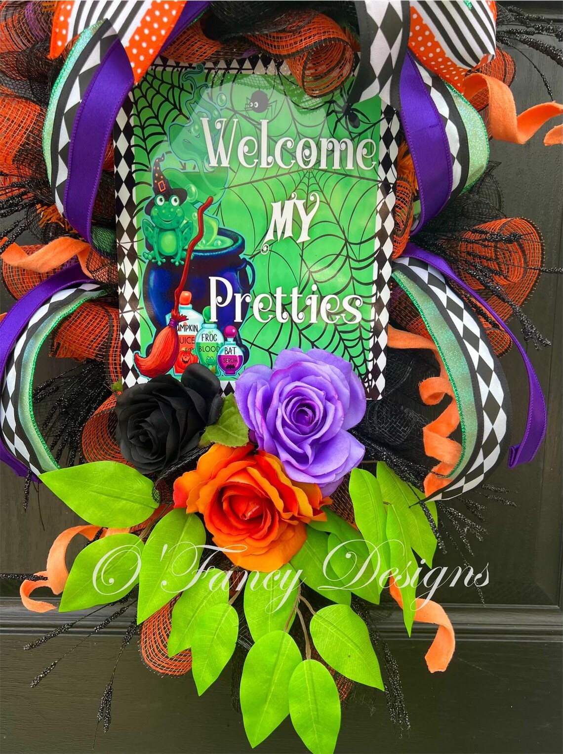 Halloween Door Swag: "welcome My Pretties" Metal Sign - Etsy