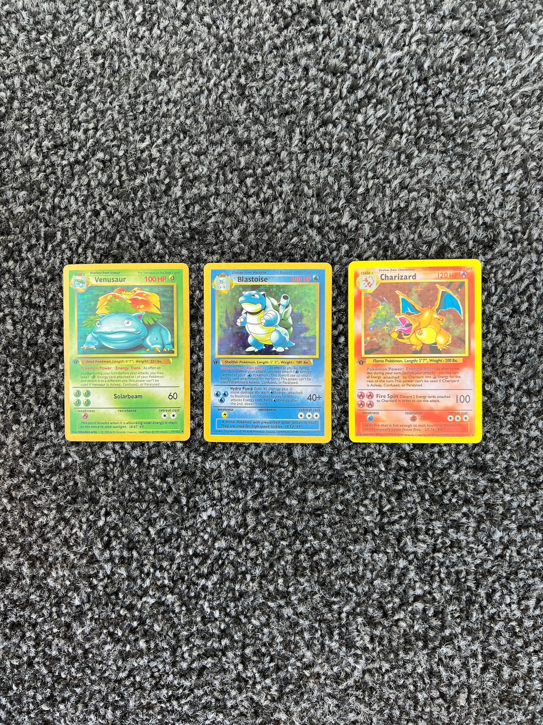 Charizard Blastoise Venusaur Base Set 1st Edition Handmade Holo Proxy ...