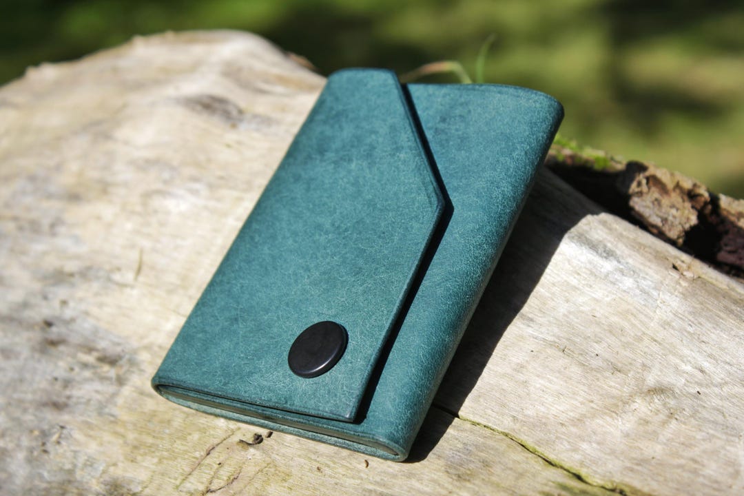 Shroud Blue Handmade Real Leather EDC Wallet Card Holder - Etsy
