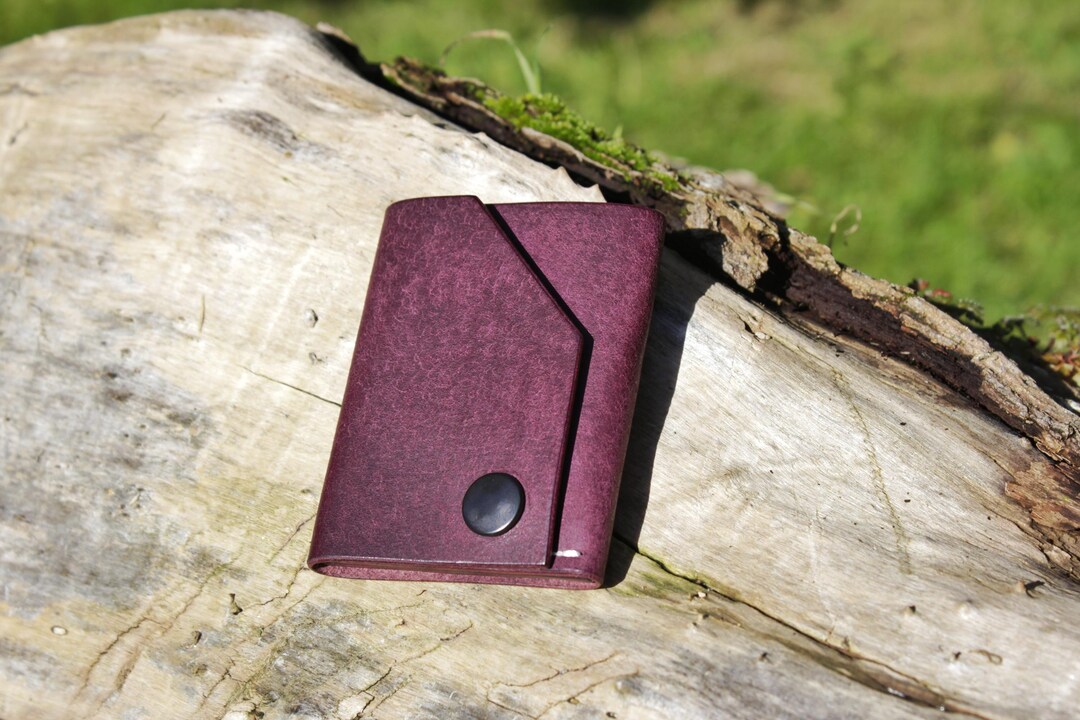 Shroud Purple Handmade Real Leather EDC Wallet Card Holder - Etsy