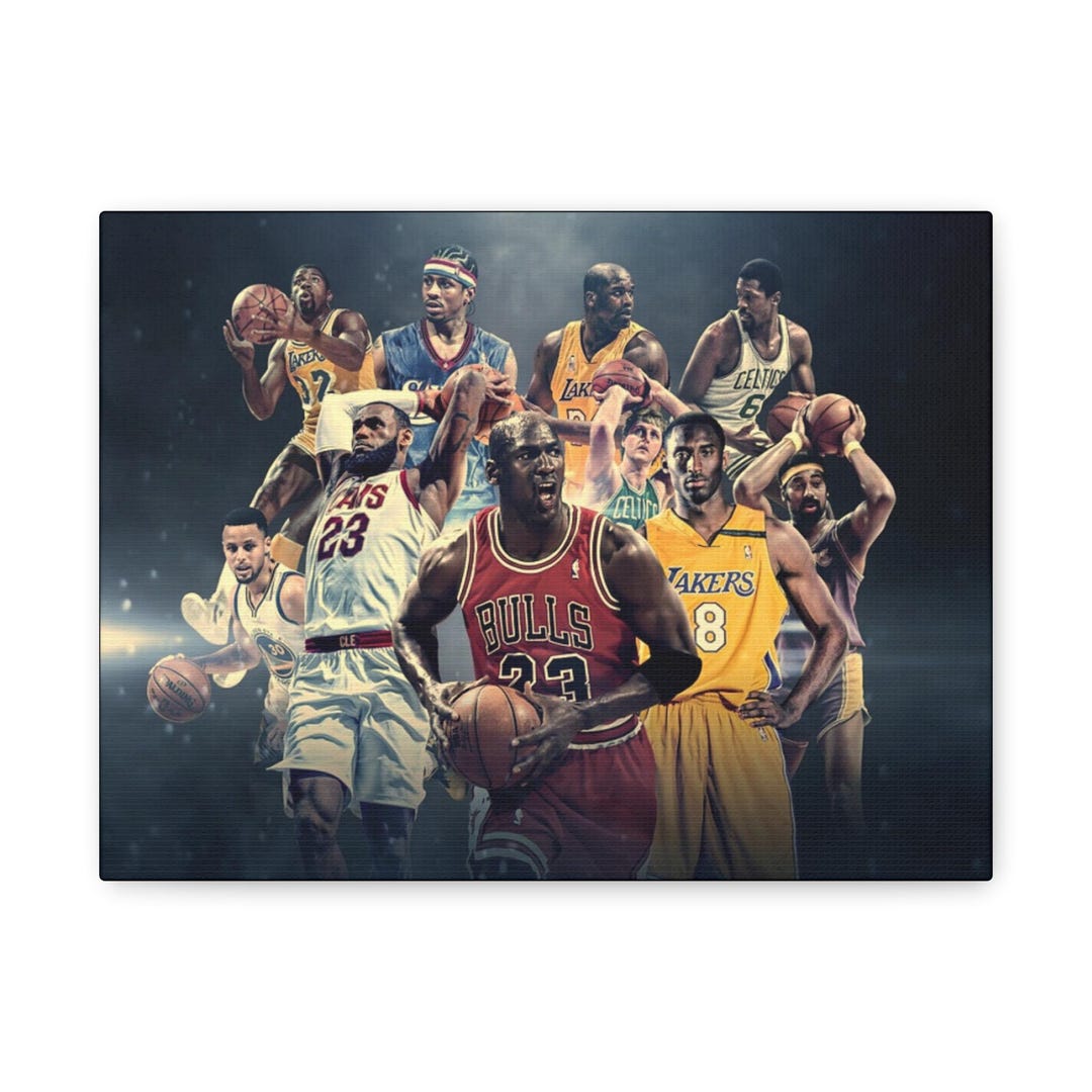Michael Jordan Poster Set NBA Wall Decal Lebron James Basketball Mural ...