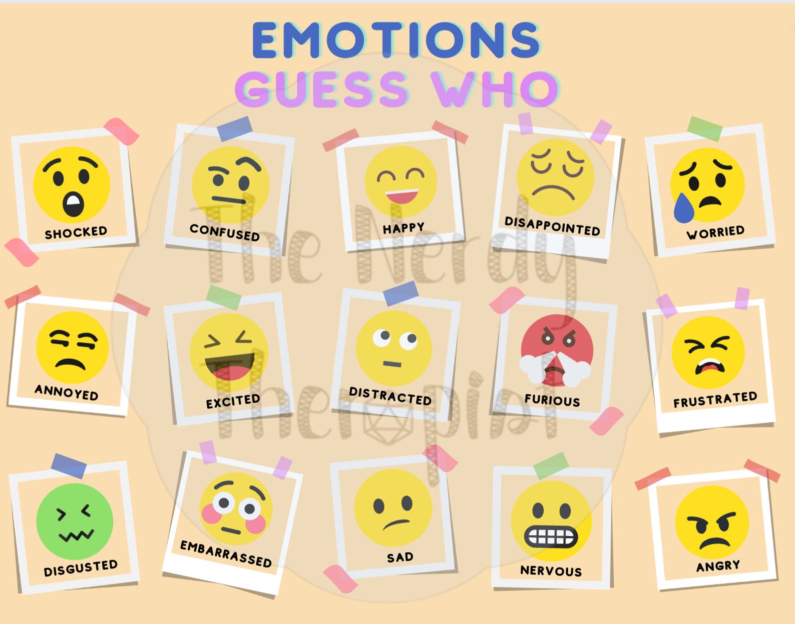 Emotions Guess Who - Etsy