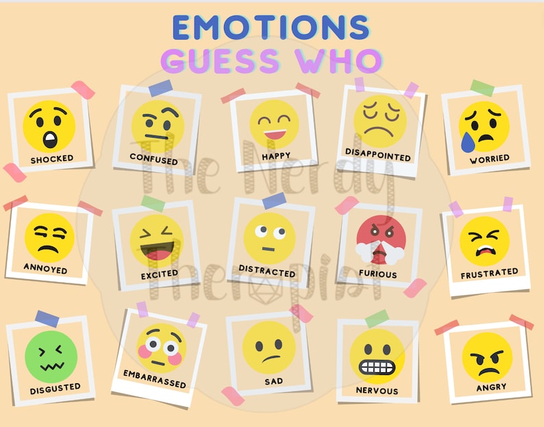 Emotions Guess Who - Etsy