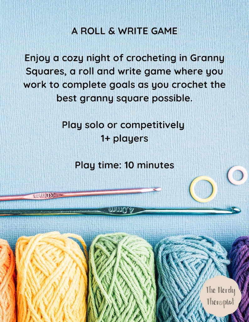 Granny Squares - A Roll and Write Board Game | Solo or Competitive Play ...