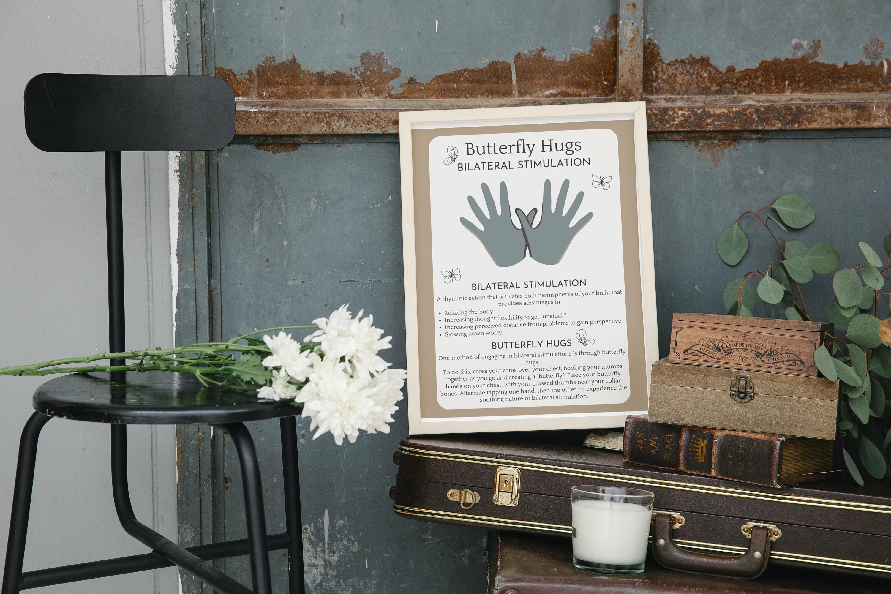 Butterfly Hugs Bilateral Stimulation Soothing Coping Skill Poster ...