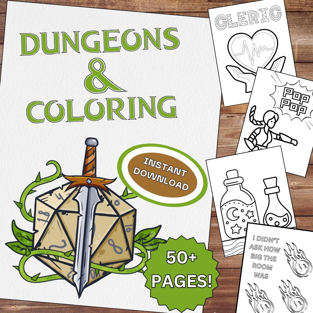 Dungeons and Coloring Coloring Book D&D Self-care Mindfulness - Etsy