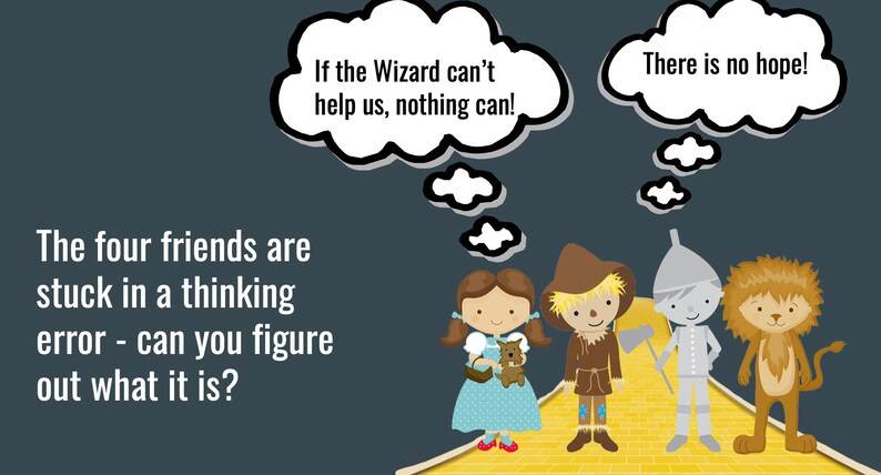 Thinking Errors Activity Wizard of Oz Themed Cognitive Distortions ...