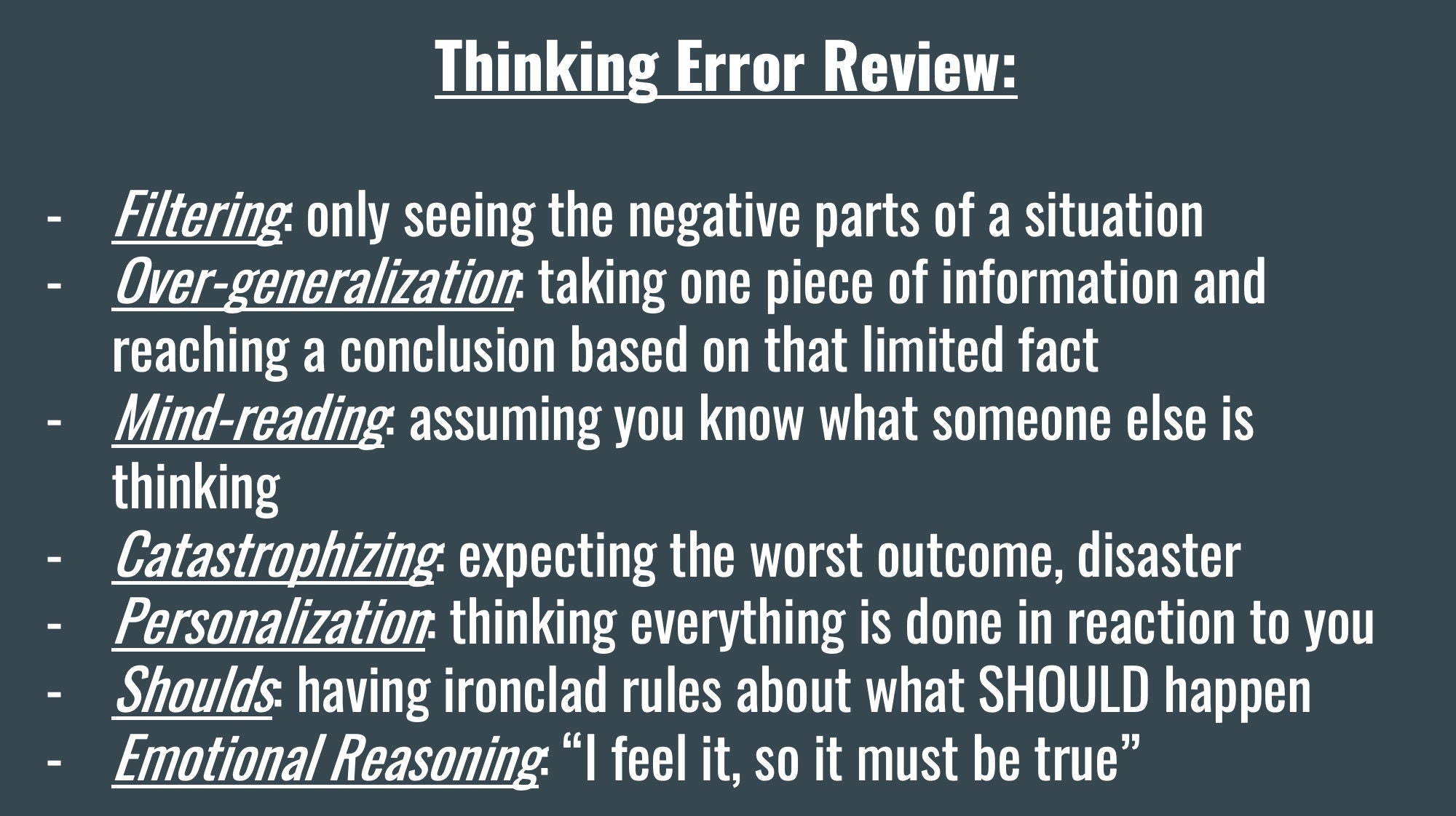 Thinking Errors Activity Wizard of Oz Themed Cognitive Distortions ...