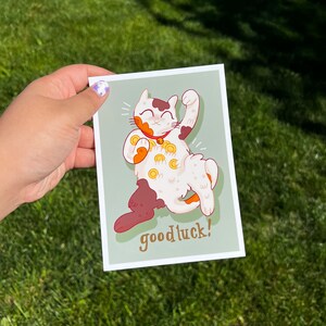 Lucky Calico Cat - Kawaii Matte Postcard Print - Etsy