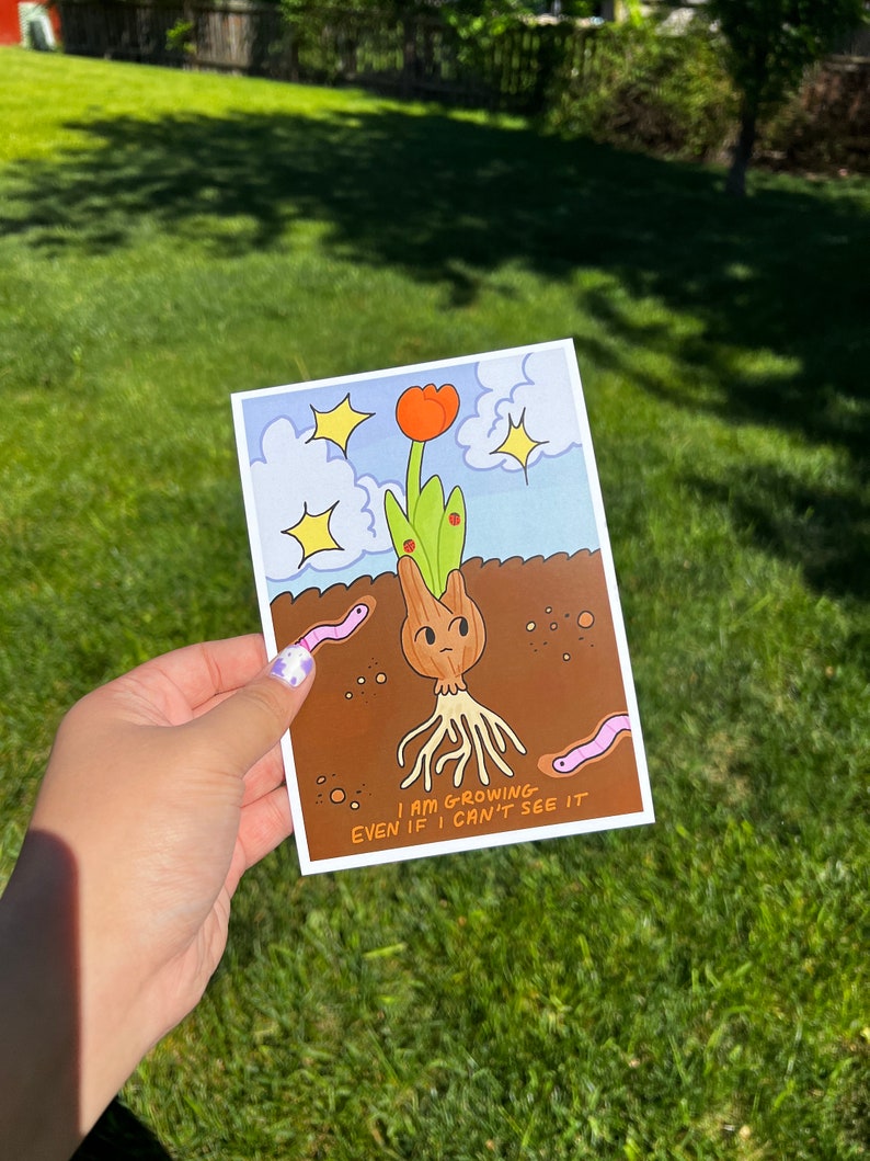 You Are Growing — Cute Plant Postcard Print - Etsy