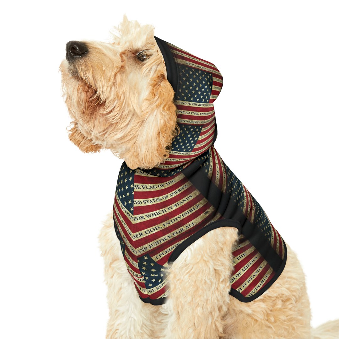 Stars and Stripes Pledge of Allegiance Dog Hoodie - Etsy