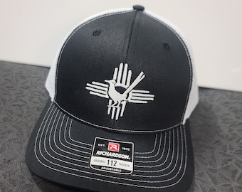 Zia Symbol With Roadrunner Hat, New Mexico Hat, Women’s Distressed ...