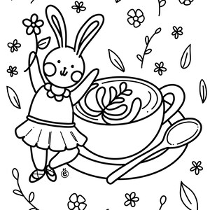 Instant Download Coloring Pages | Cute Animal Dessert Theme | Set of 8 ...