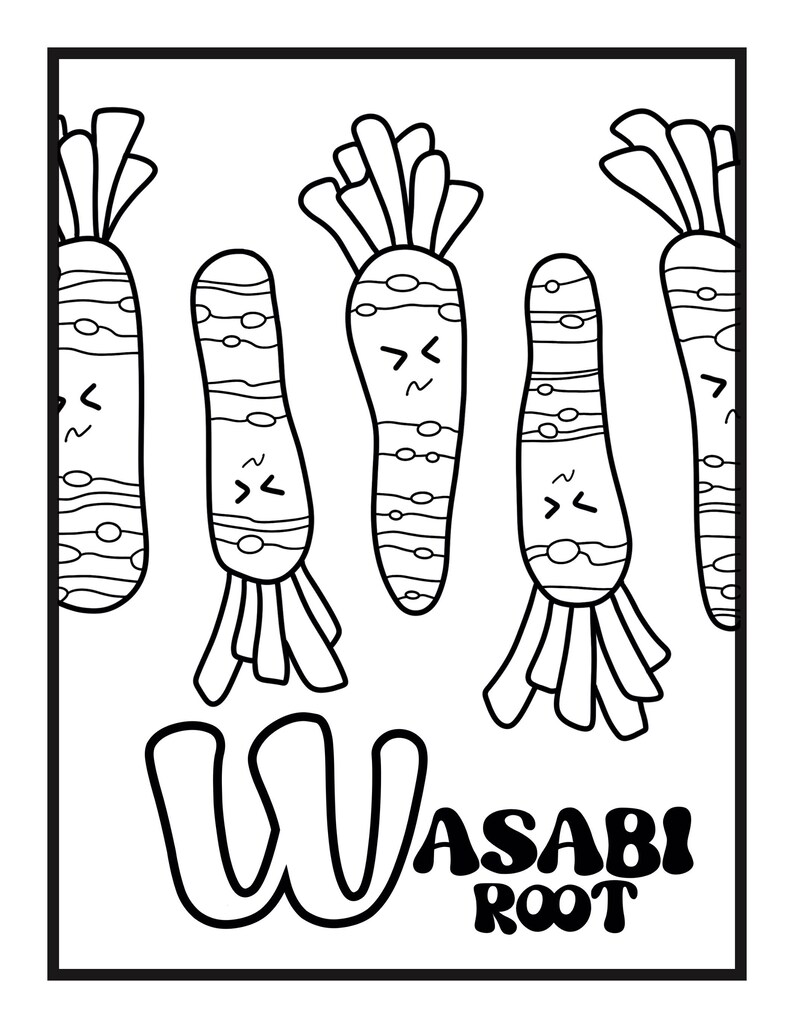 Alphabet Coloring Book Fruits and Veggies - Instant Download - A to Z ...