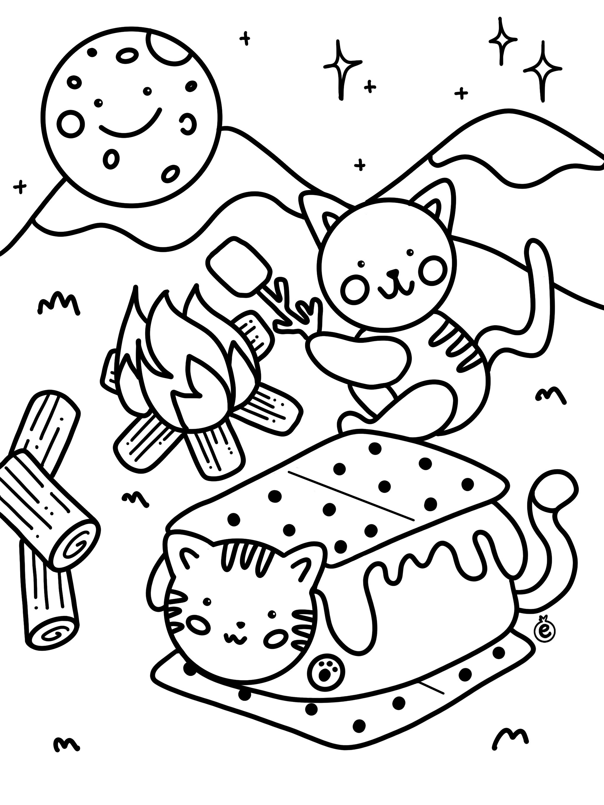 Instant Download Coloring Pages | Cute Animal Dessert Theme | Set of 8 ...