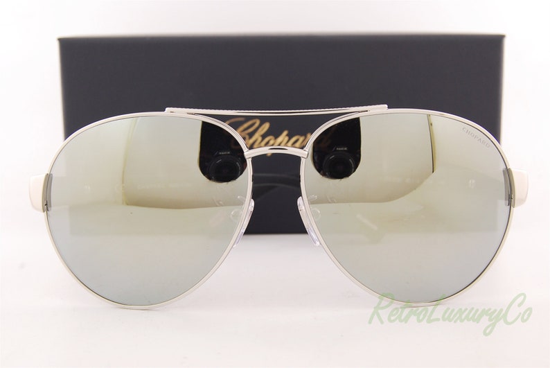 New Chopard Aviator Sunglasses Silver/black Frames Gray - Etsy