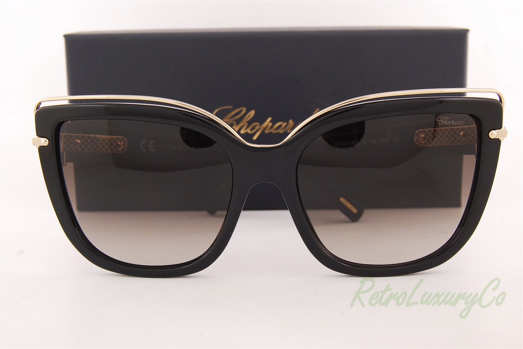 New Chopard Sunglasses Black/gold Frames Brown Gradient Lenses for ...