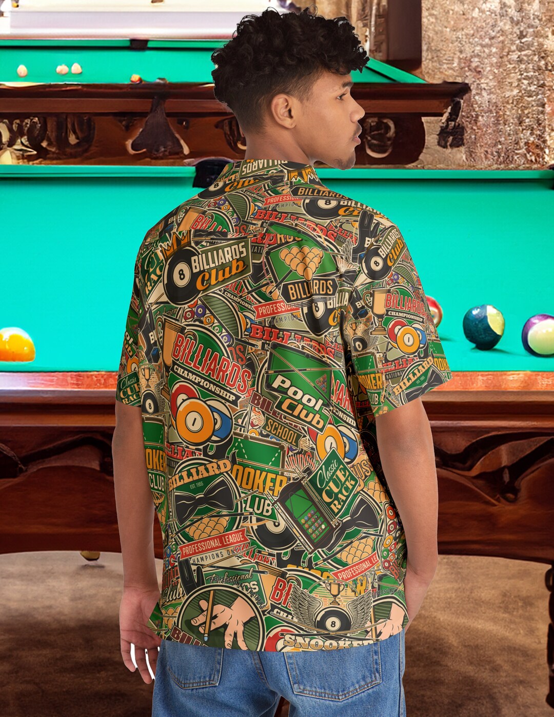 Billiards Themed, Pool Hall Hawaiian Shirt 8 Ball, 9 Ball - Etsy