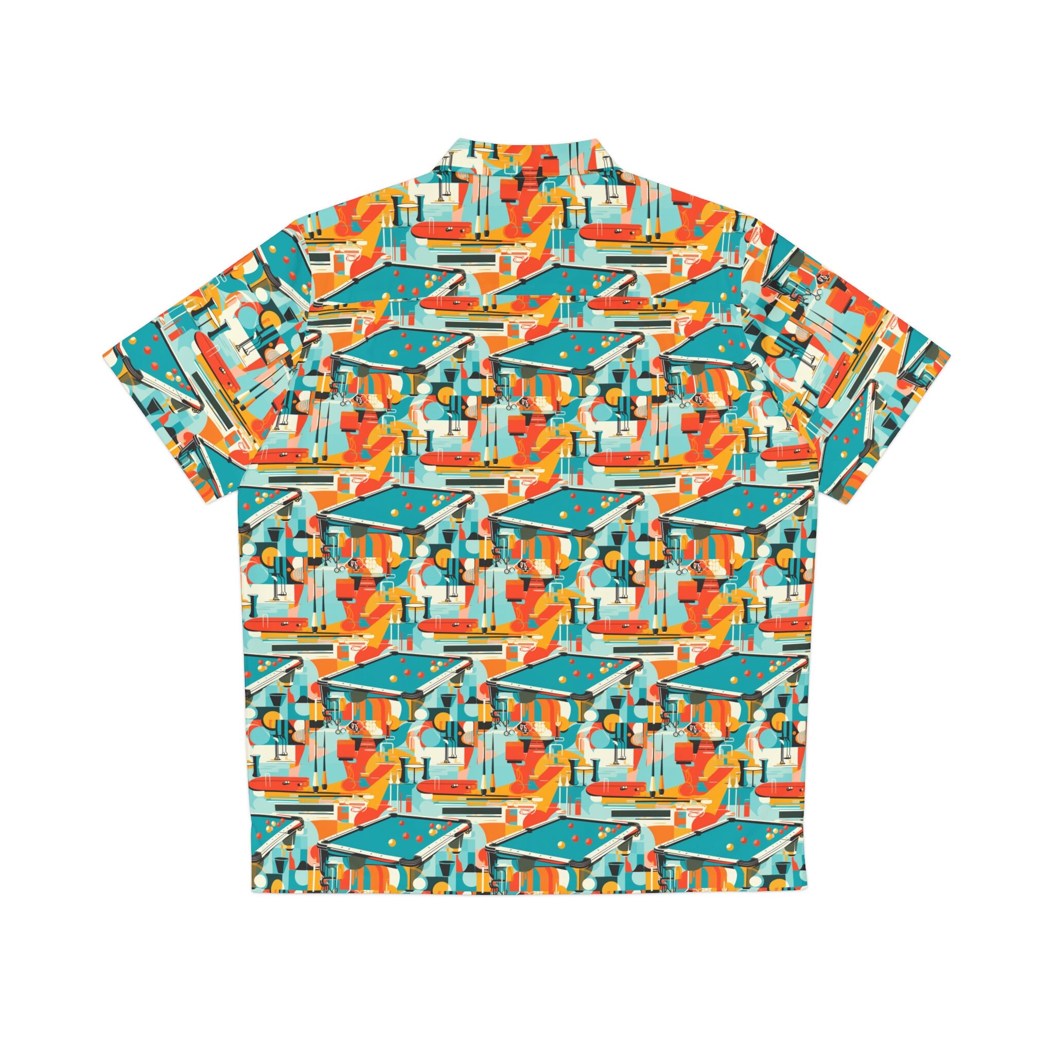 Billiards Themed for Pool Players Men's Hawaiian Shirt (AOP) 80's Style ...