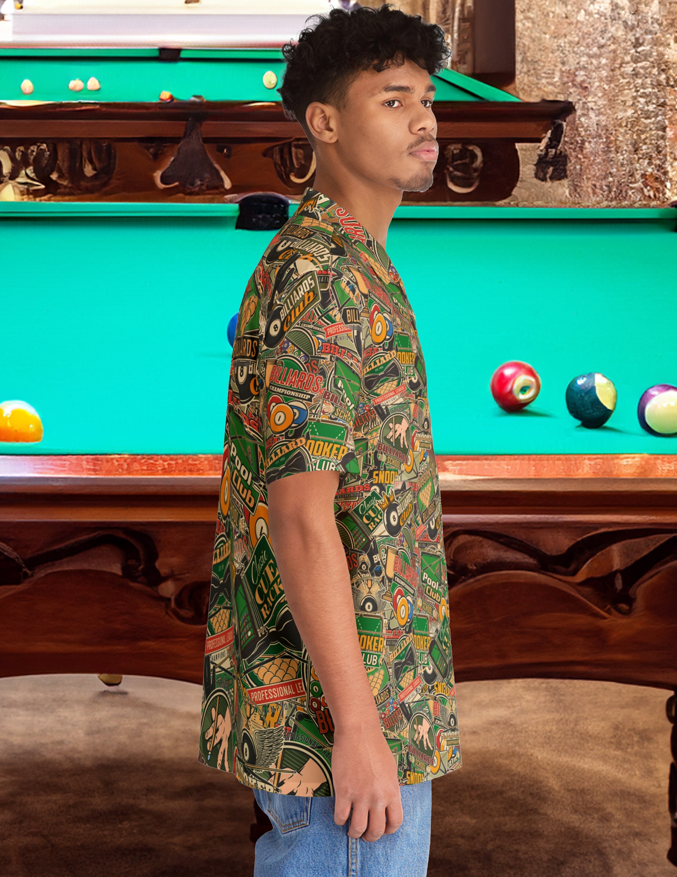 Billiards Themed, Pool Hall Hawaiian Shirt 8 Ball, 9 Ball - Etsy