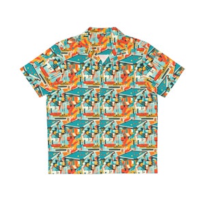 Billiards Themed for Pool Players Men's Hawaiian Shirt (AOP) 80's Style ...