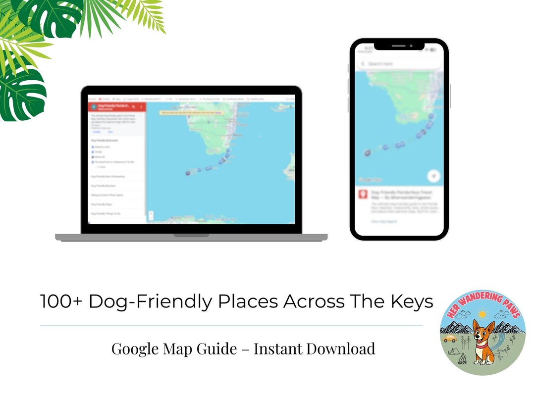 100+ Dog-friendly Places Across the Keys (google Map Guide) - Etsy