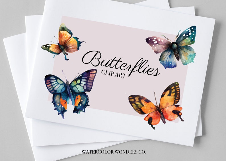 Monarch Butterfly Clipart, Watercolor Butterfly PNG, Floral Clipart ...