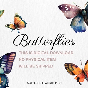 Monarch Butterfly Clipart, Watercolor Butterfly PNG, Floral Clipart ...