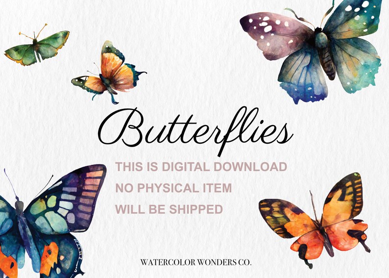 Monarch Butterfly Clipart, Watercolor Butterfly PNG, Floral Clipart ...
