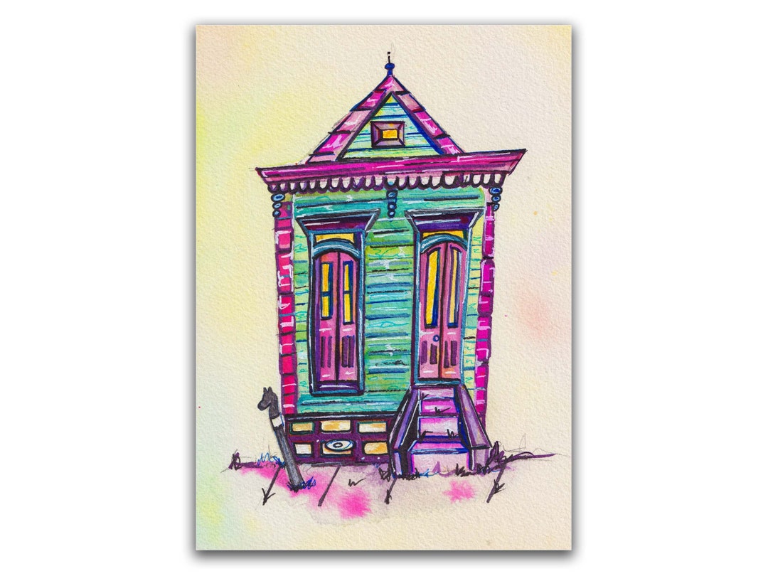 Art Print - NOLA House 3 (giclée Fine Art Print) New Orleans Artwork ...