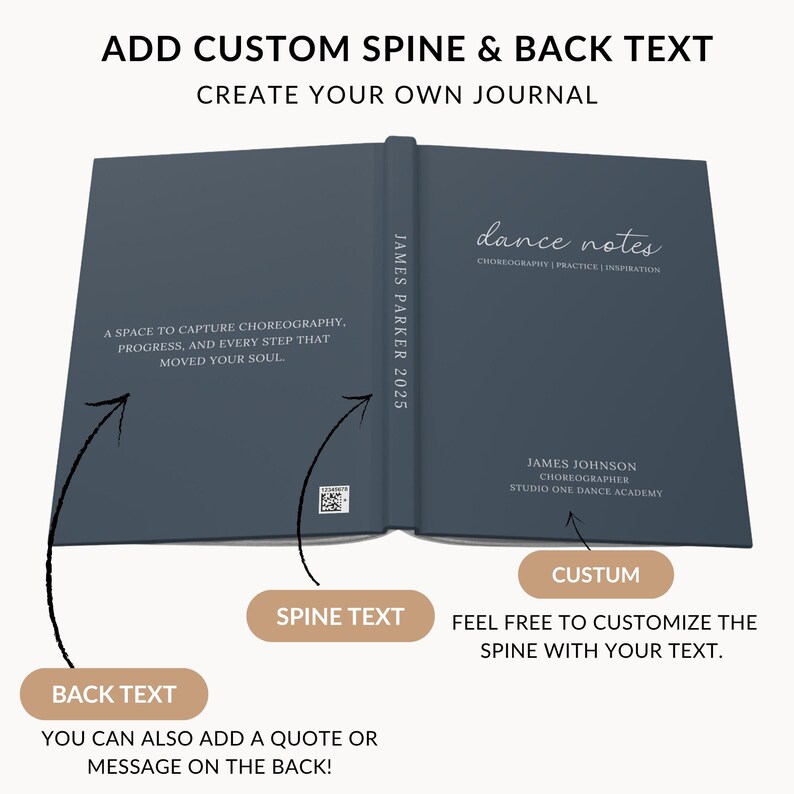 Personalized Choreography Journal, Custom Dance Teacher Gift, Dance ...