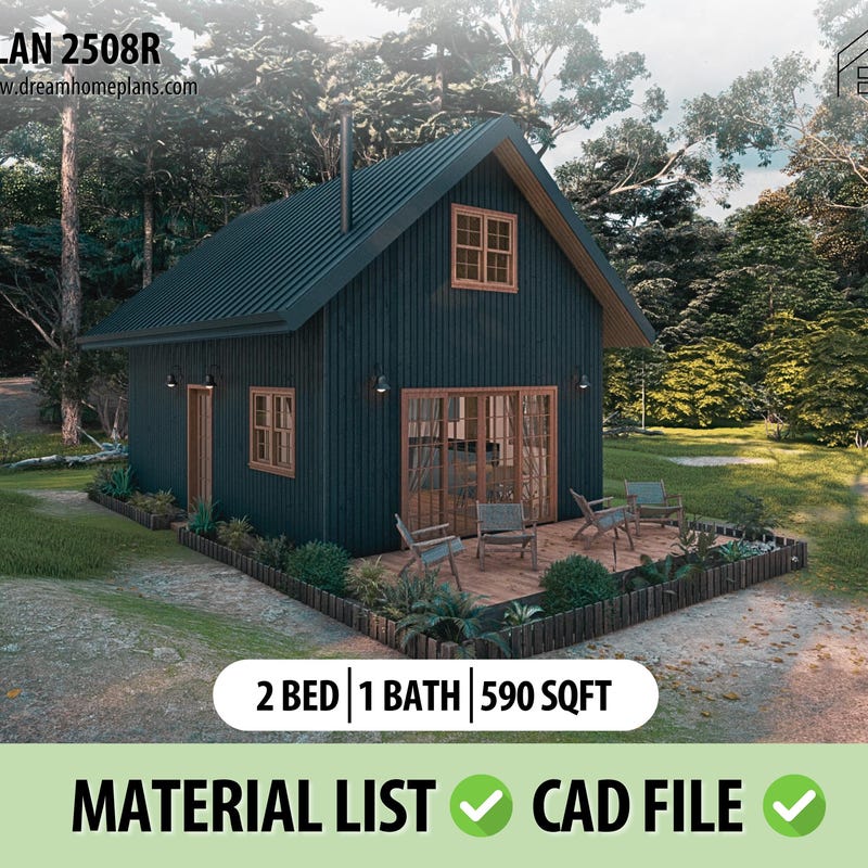 Guest House Plan 2 Bed - Etsy