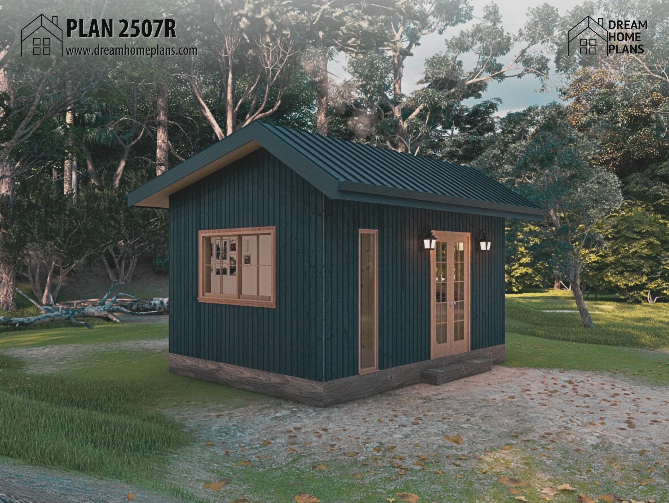 Modern Tiny House Plans PDF: 210 Sq Ft Cabin With Loft - 12x18 ...