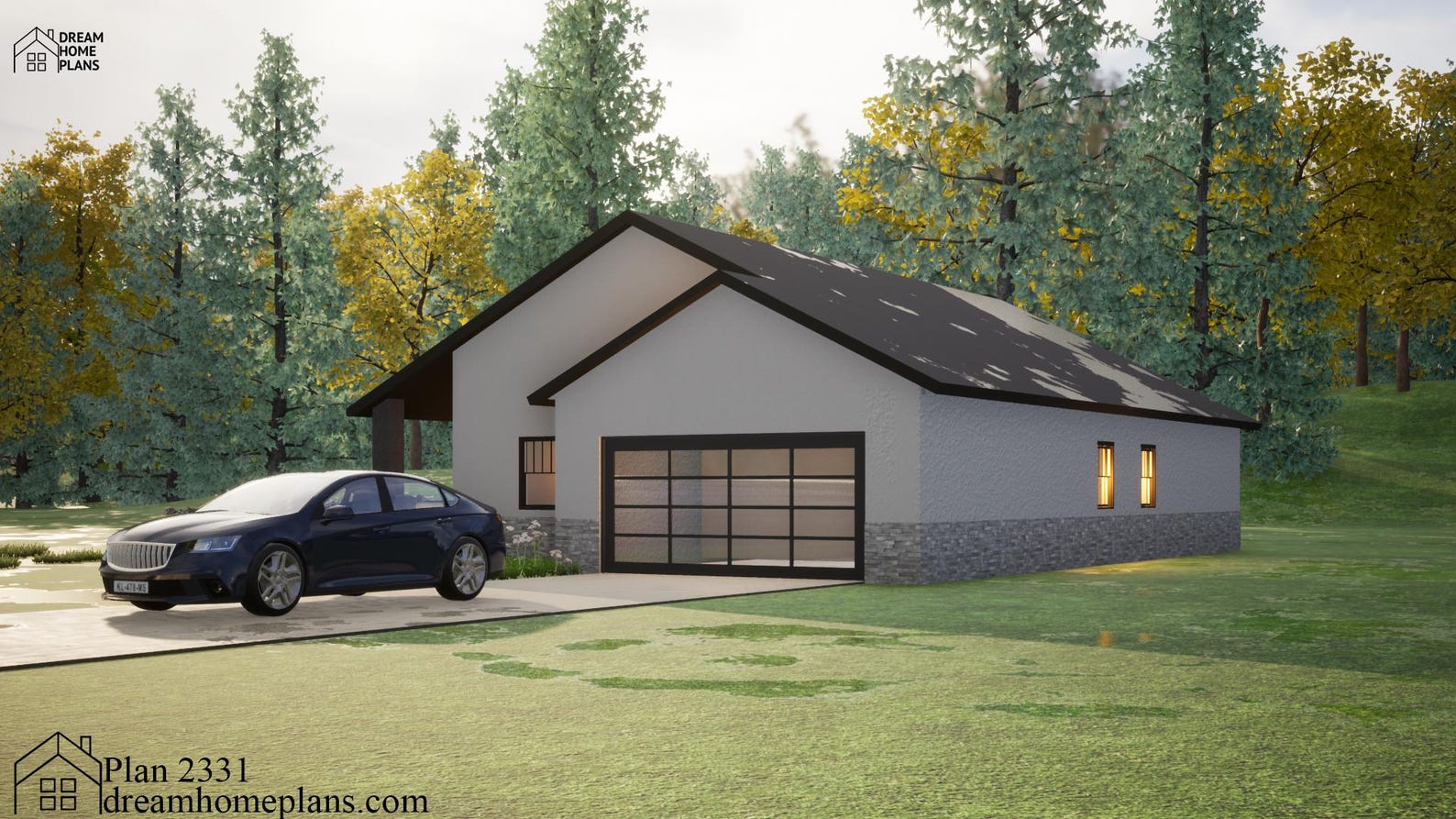 Cottage Home Plan - 3 Beds, 2 Baths, Open-plan, Master Suite, 2-car ...