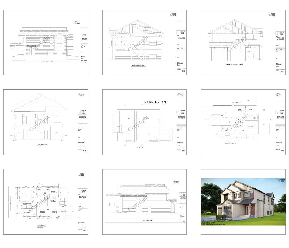 2-story Split Foyer House Plan: 4 Bed, 3.5 Bath, 2-car Garage (PDF ...