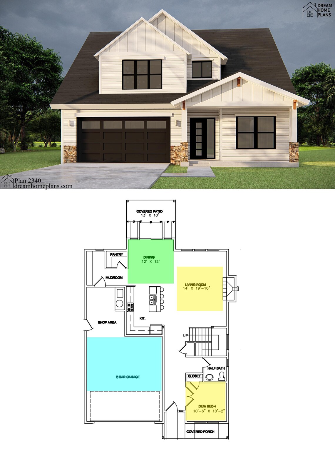 Modern 3-bedroom Homestead House Plan With Office (PDF Download) - Etsy