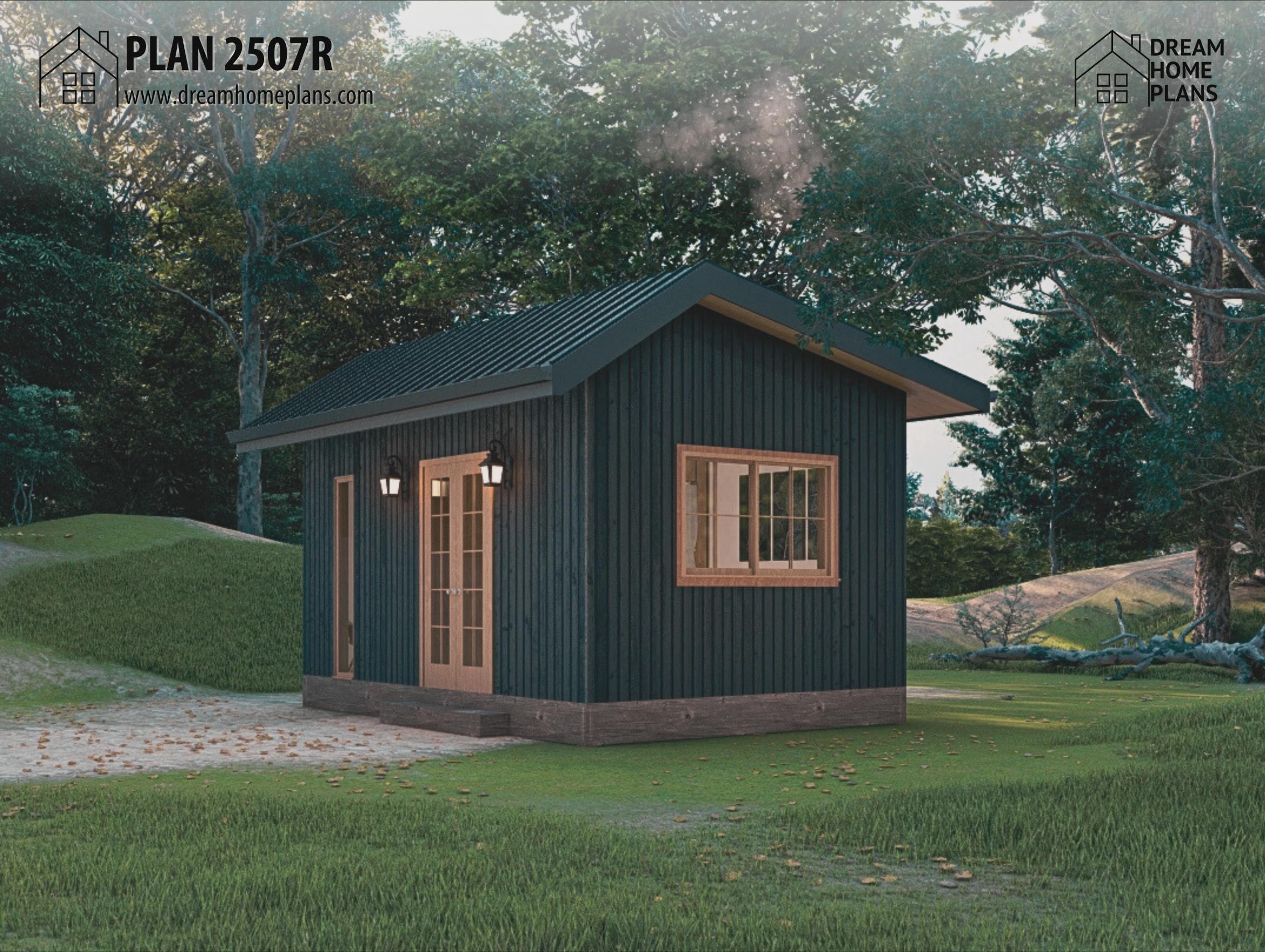 Modern Tiny House Plans PDF: 210 Sq Ft Cabin With Loft - 12x18 ...
