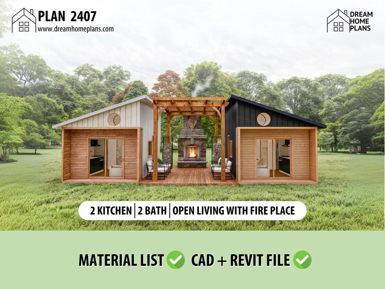 Twin Anchors Cottage House Plan: Small Cabin DIY Building Plans - Etsy
