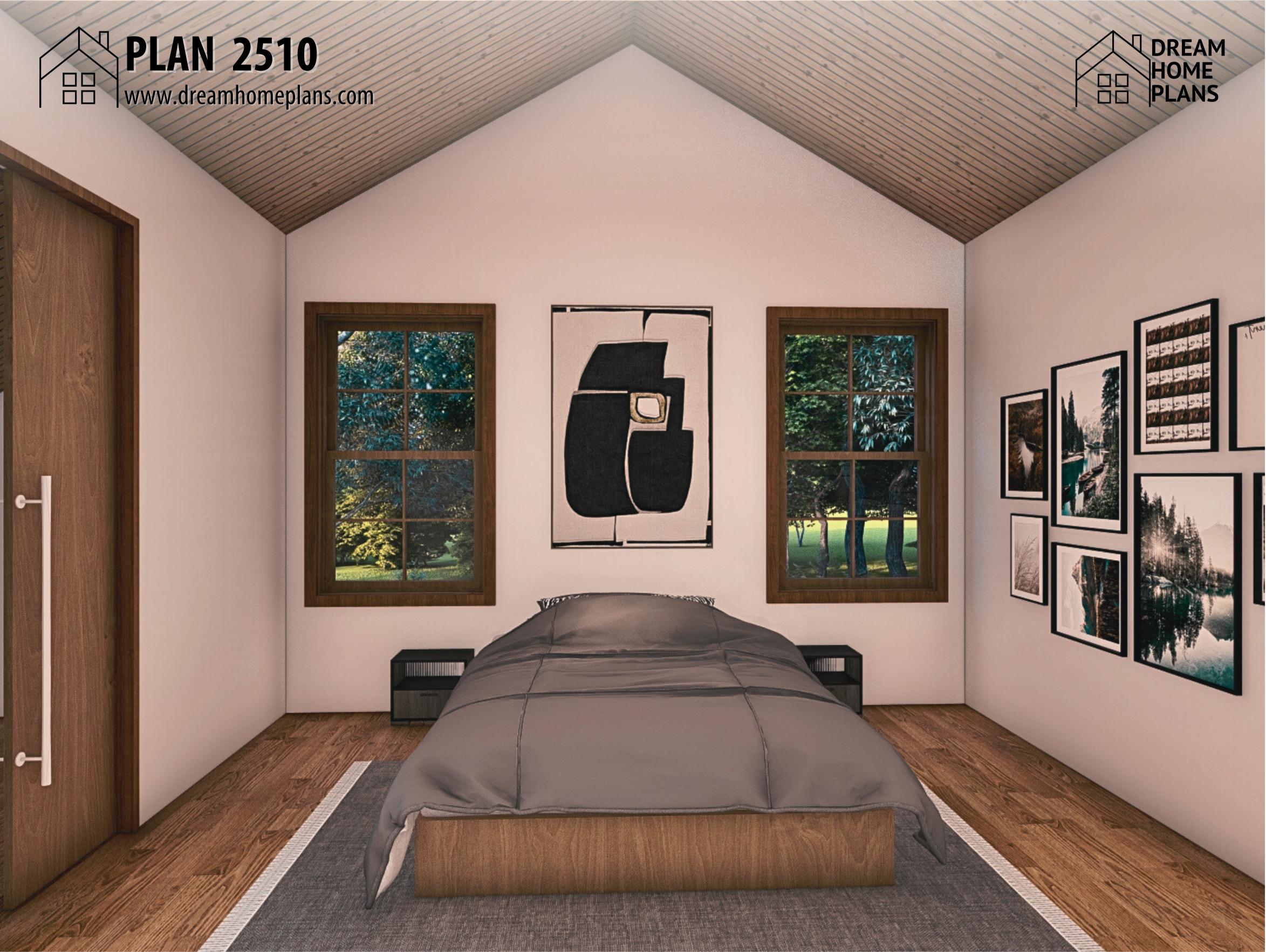 Modern Small Cabin House Plans With Loft 25 X 32 PDF 3D Sketchup Model ...