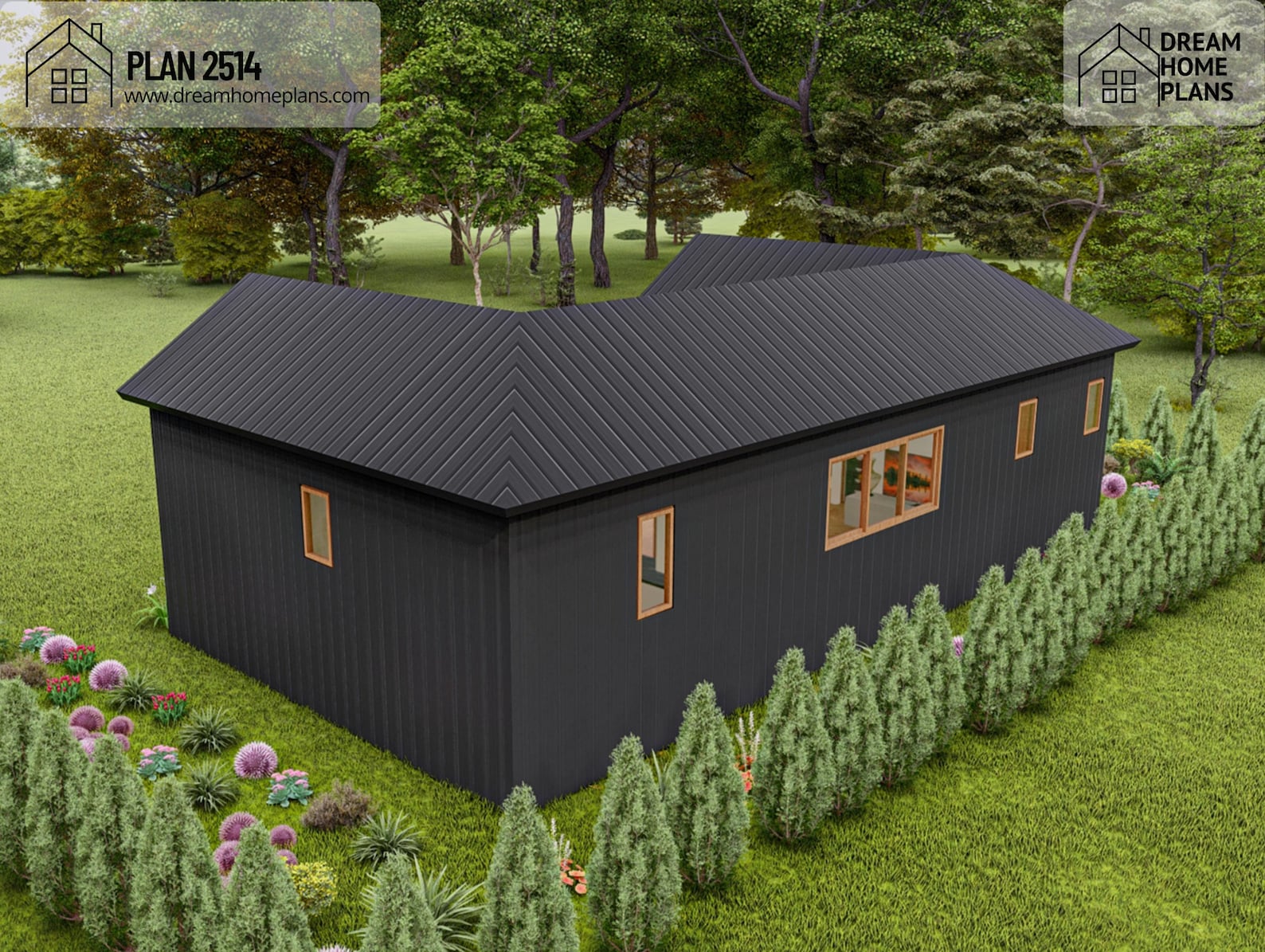 Planta de casa de campo moderna com 2 quartos e 3 banheiros (download ...