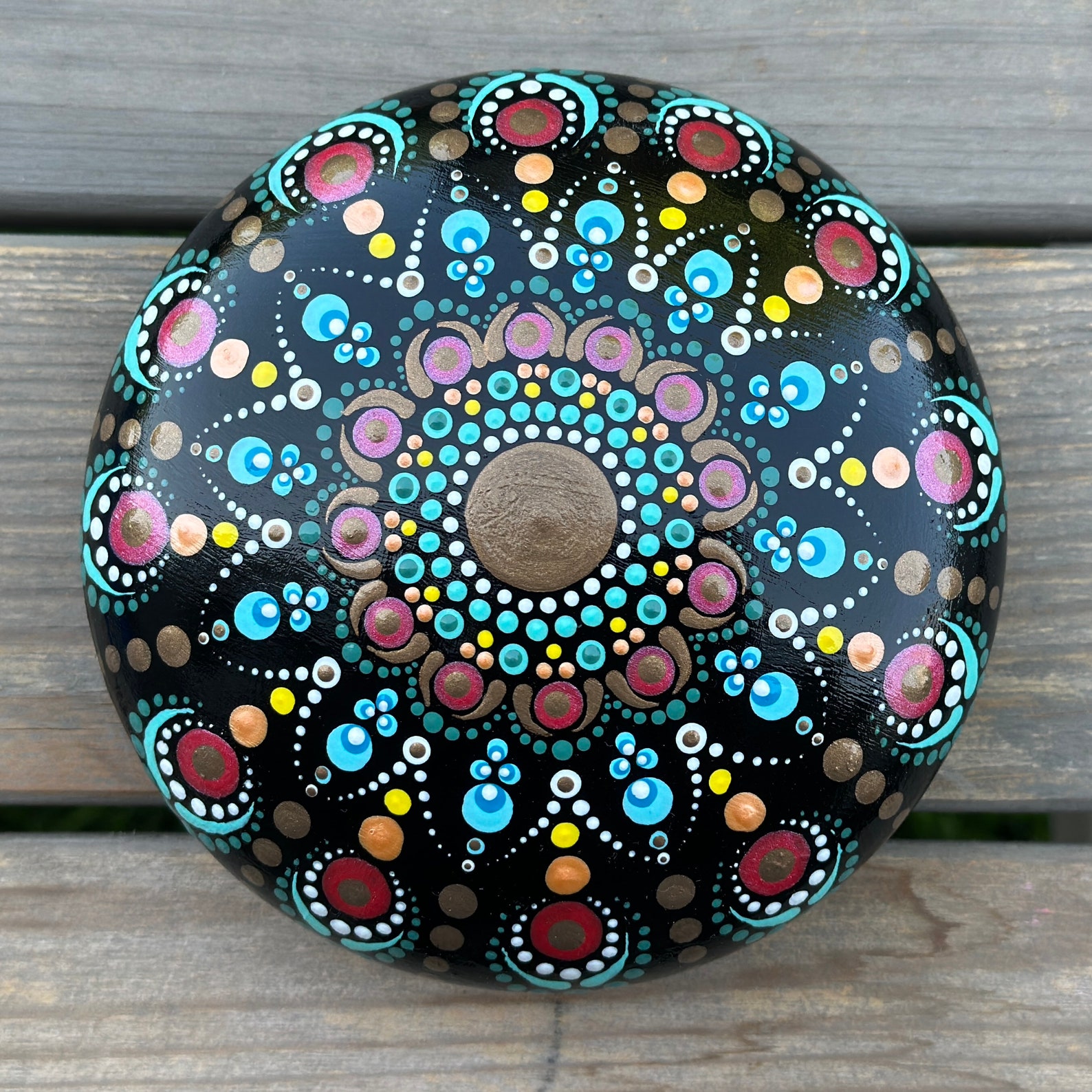 Mandala Stone Unique 4.5 Dot Painting Dot Art Mandala - Etsy