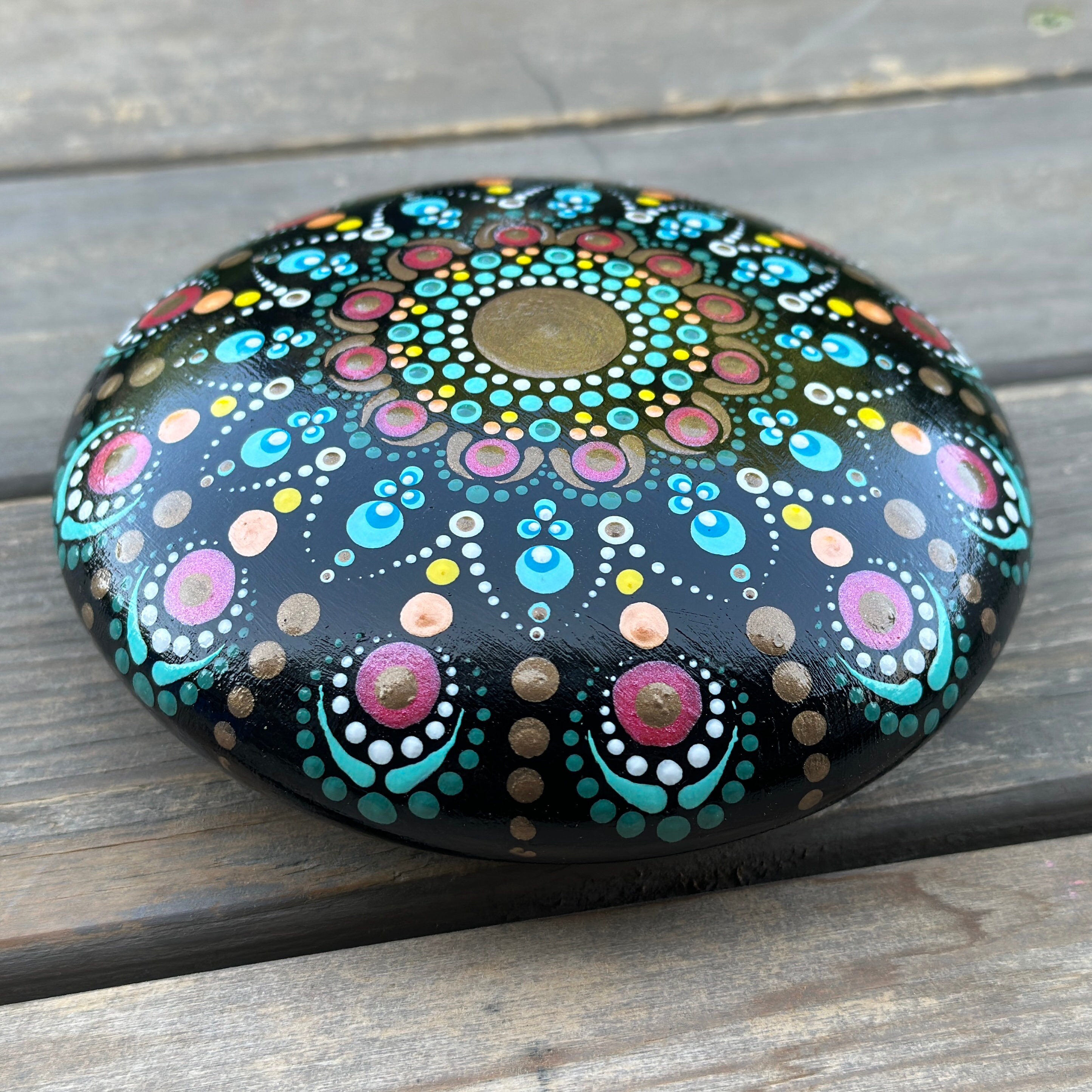 Mandala Stone Unique 4.5 Dot Painting Dot Art Mandala - Etsy
