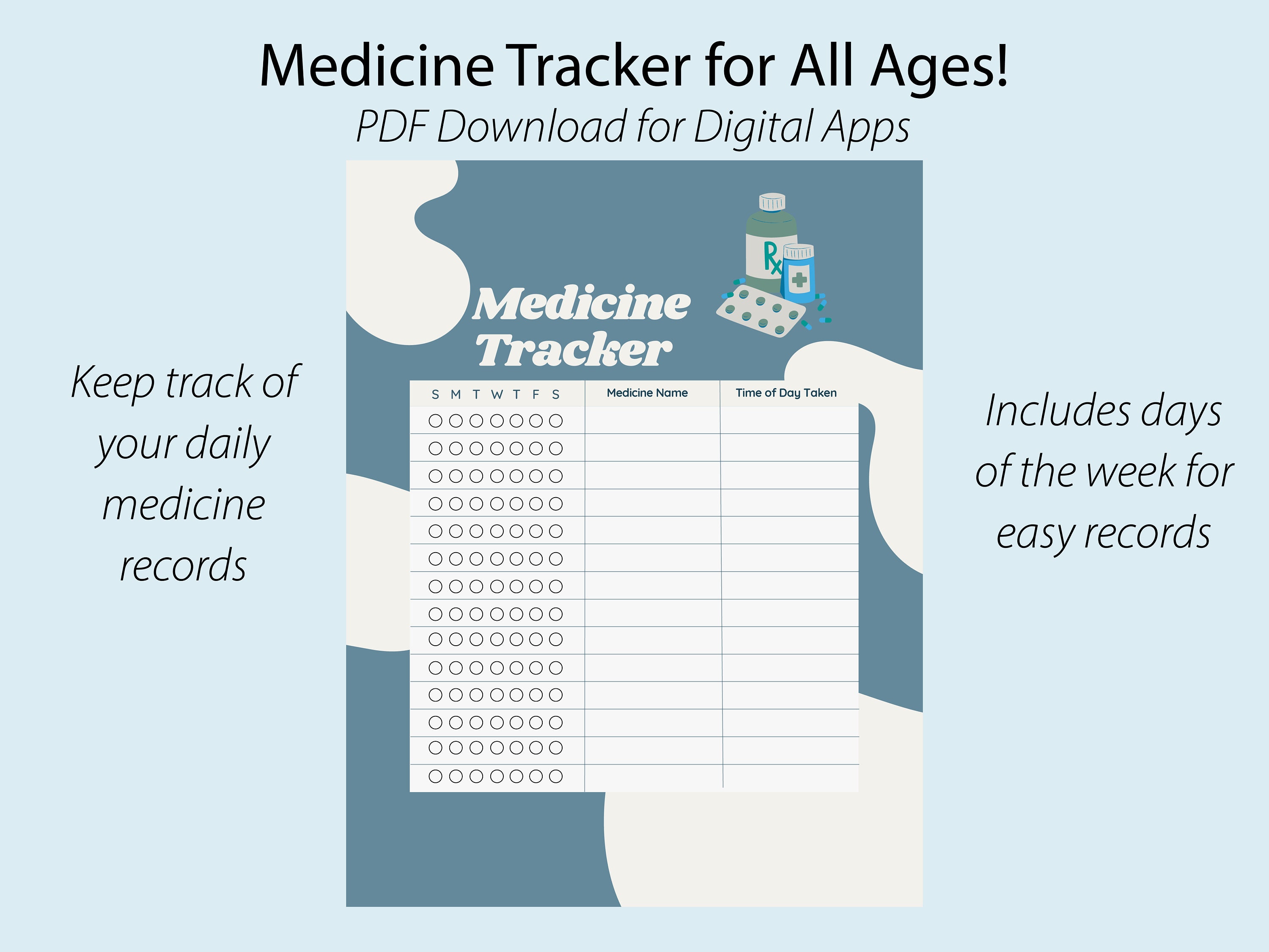 Medication Tracker, Daily Medicine Tracker, Track Medicine, Track ...